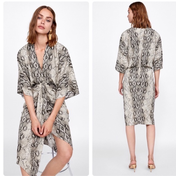 Zara | Dresses | Zara Woman Snake Python Print Dress | Poshmark